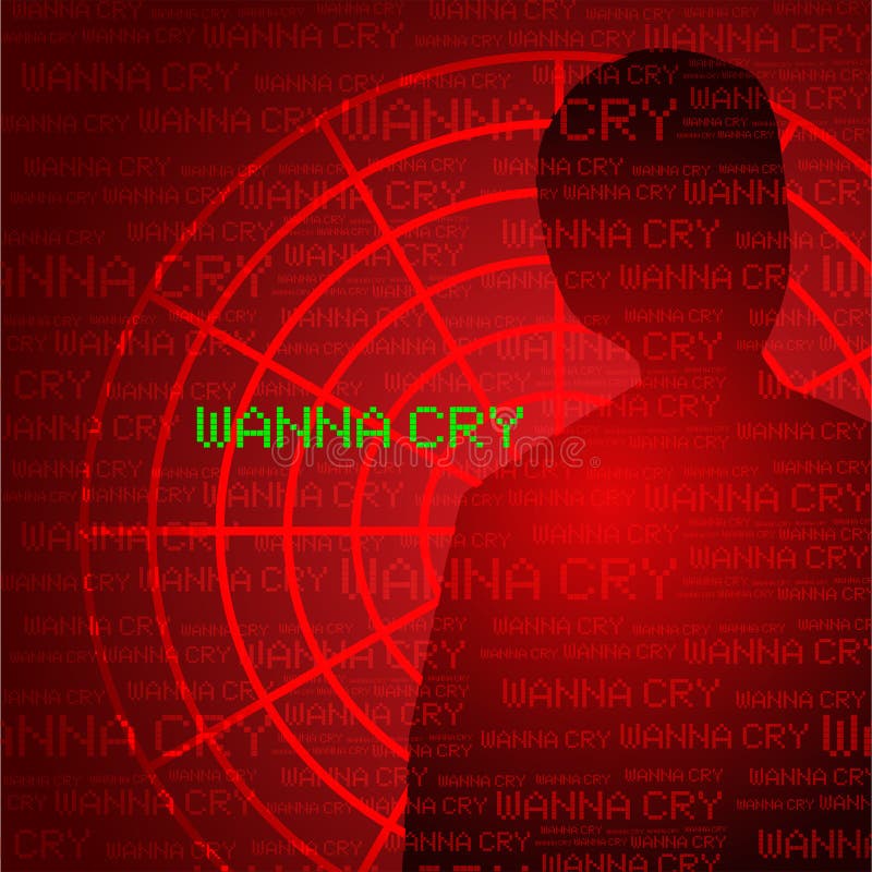 Wanna cry cyber virus. stock vector. Illustration of hacker - 92725783