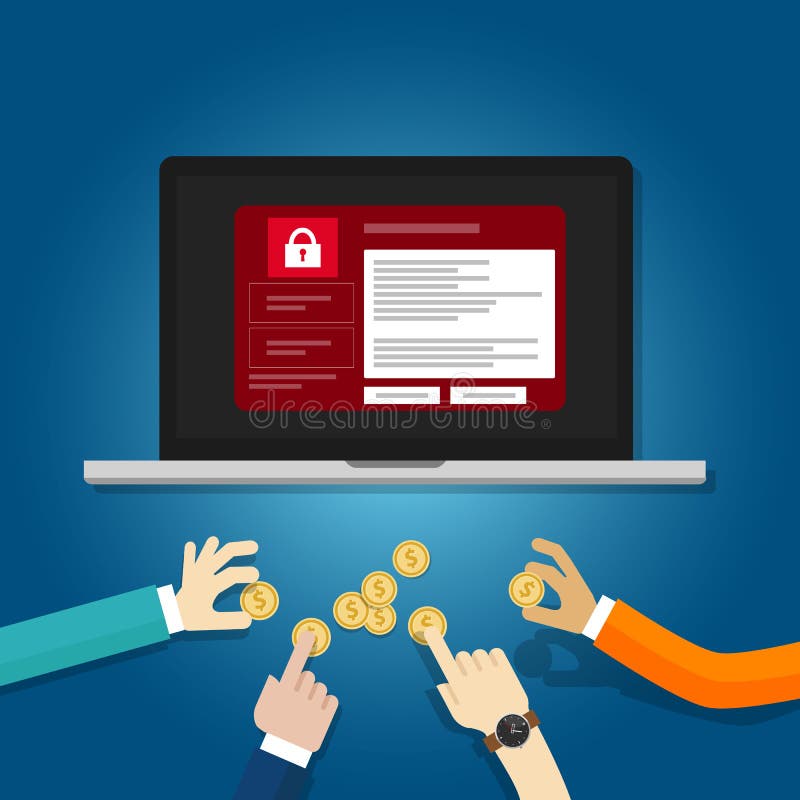 Wanna Cry Hacker Malware Concept of Lock Folder and Ask Money Hand ...