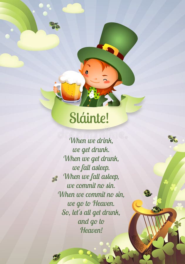 March 17 St. Patrick`s Day Leprechaun Offers SlÃ¡inte Irish Toast with ...