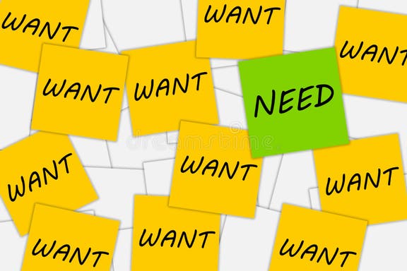 Want and need stock illustration. Illustration of balance - 33594318