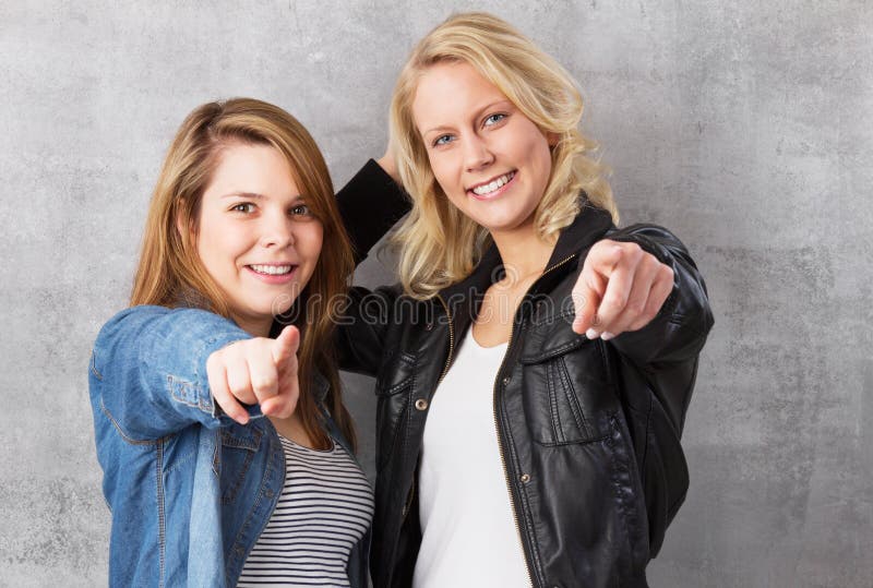 We Want You - Girls Pointing with Finger Stock Image - Image of female ...