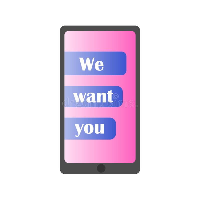 We Want You. Vector Flat Illustration on White Background Stock ...