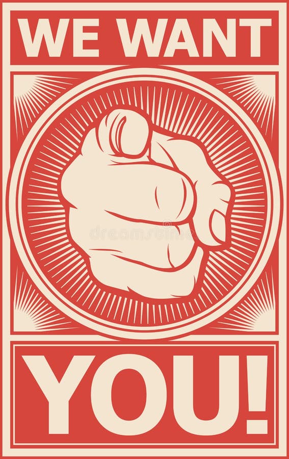 We want you vector poster stock vector. Illustration of management ...