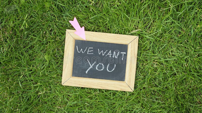 We want you written stock photo. Image of natural, relax - 77184098