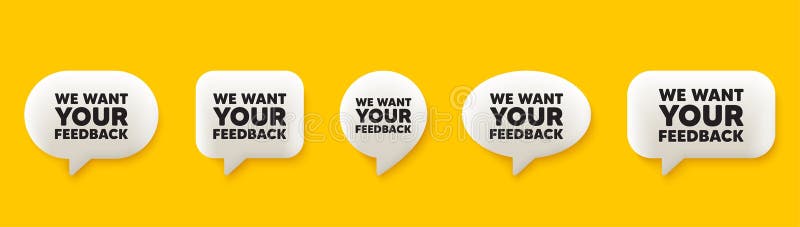 We Want Your Feedback Symbol. Survey or Customer Opinion Sign. 3d ...