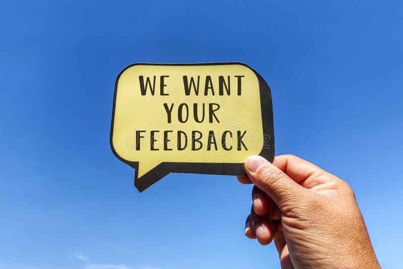 We want your feedback stock photo. Image of discussion - 298043324