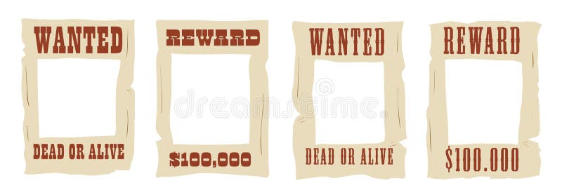 Wanted Dead or Alive Frame Stickers Stock Vector - Illustration of ...