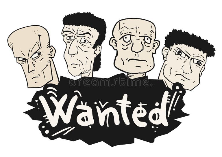 Wanted faces draw stock vector. Illustration of clip - 26747836