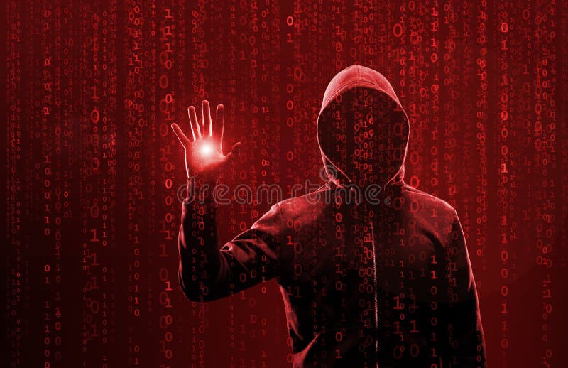 Wanted Hacker Is Coding Virus Ransomware Using Abstract Binary Code