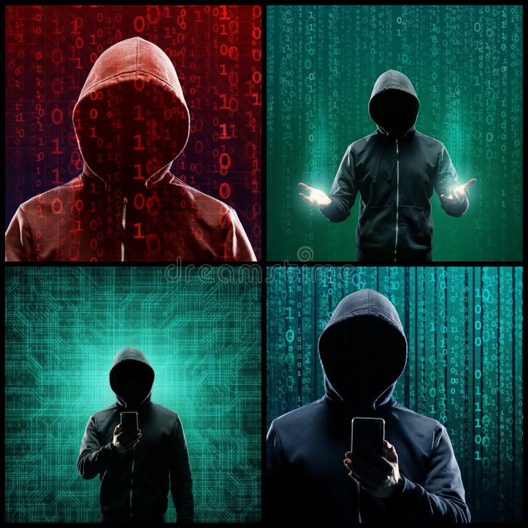 Wanted Hacker is Coding Virus Ransomware Using Abstract Binary Code. Concept of Cyberattack ...