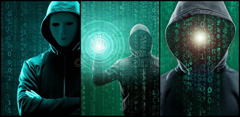 Wanted Hacker Is Coding Virus Ransomware Using Abstract Binary Code Concept Of Cyberattack