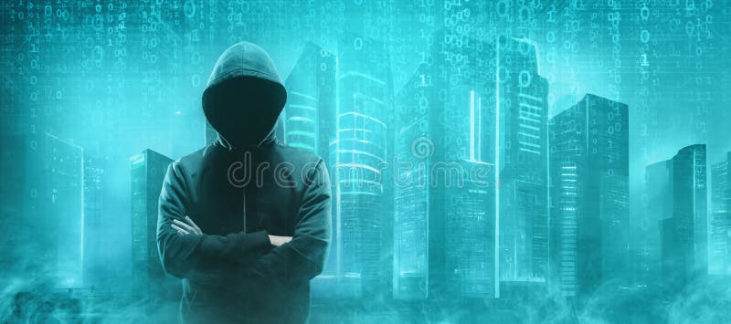 Wanted Hacker Is Coding Virus Ransomware Using Abstract Binary Code Cyberattack System
