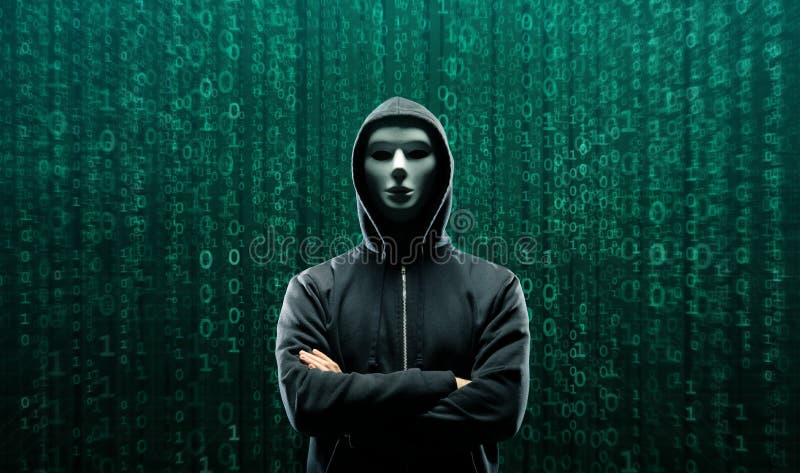 Wanted Hacker Is Coding Virus Ransomware Using Abstract Binary Code Cyberattack System