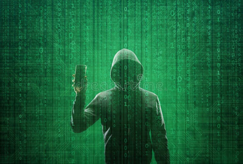 Wanted Hacker Is Coding Virus Ransomware Using Abstract Binary Code Cyberattack System