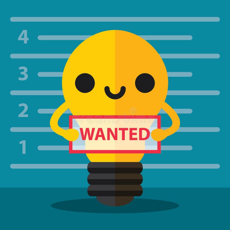 Wanted idea stock vector. Illustration of attention, bulb - 46569974