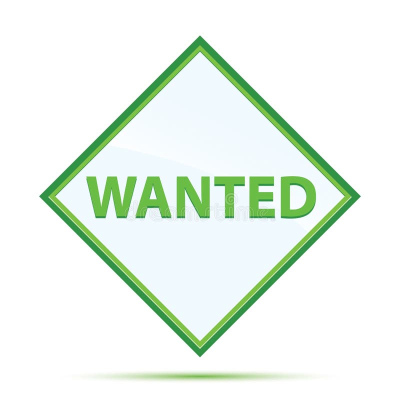 Wanted Modern Abstract Green Diamond Button Stock Illustration ...