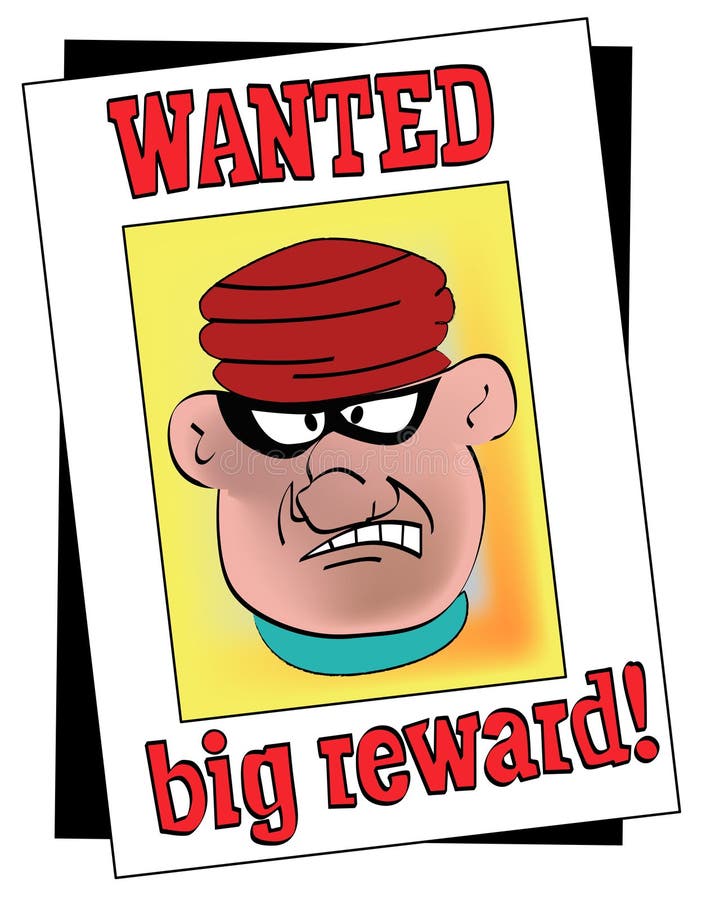 Torn Cartoon Wanted Poster with Bandit Face Stock Vector - Illustration ...