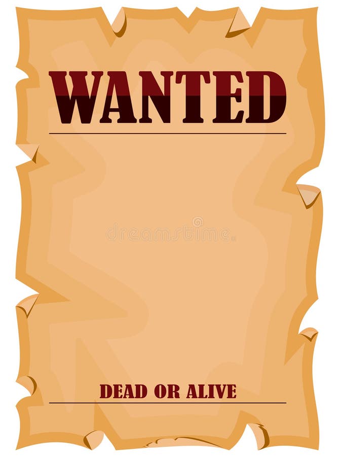 Wanted Poster stock vector. Illustration of blank, mockup - 345520959
