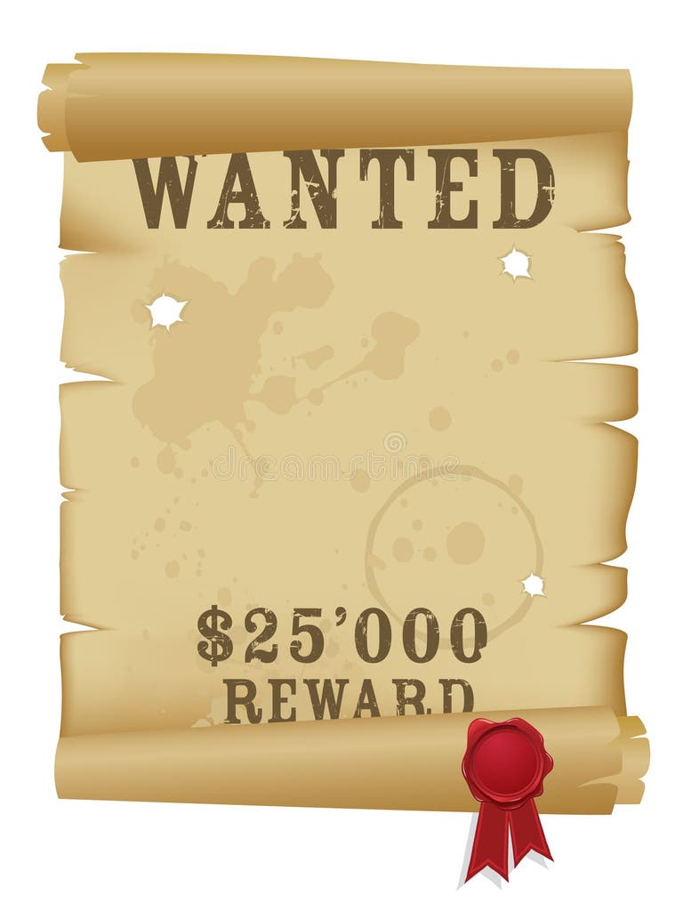 Wanted Poster Scroll Stock Illustrations – 322 Wanted Poster Scroll ...