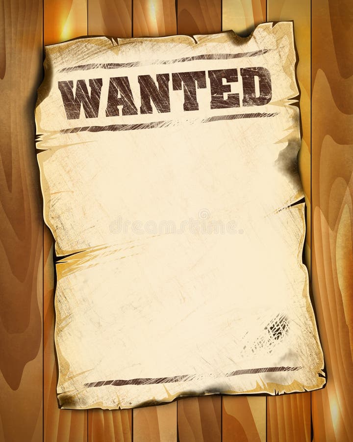 Wanted Empty Poster. Template on Wooden Fence Stock Vector ...