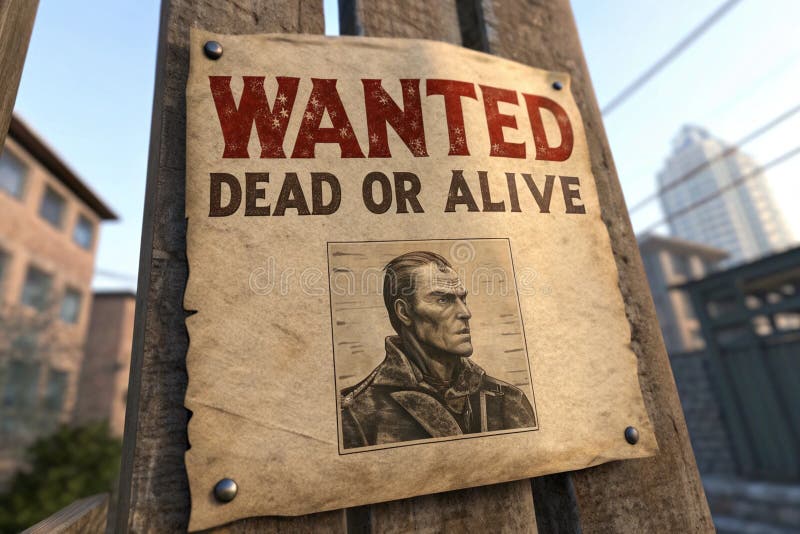 Wanted for Reward Poster 3D Illustration Stock Illustration ...