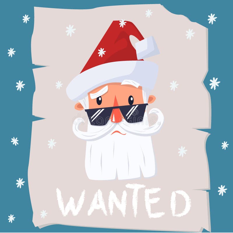 A wanted Santa poster stock vector. Illustration of father - 19024603