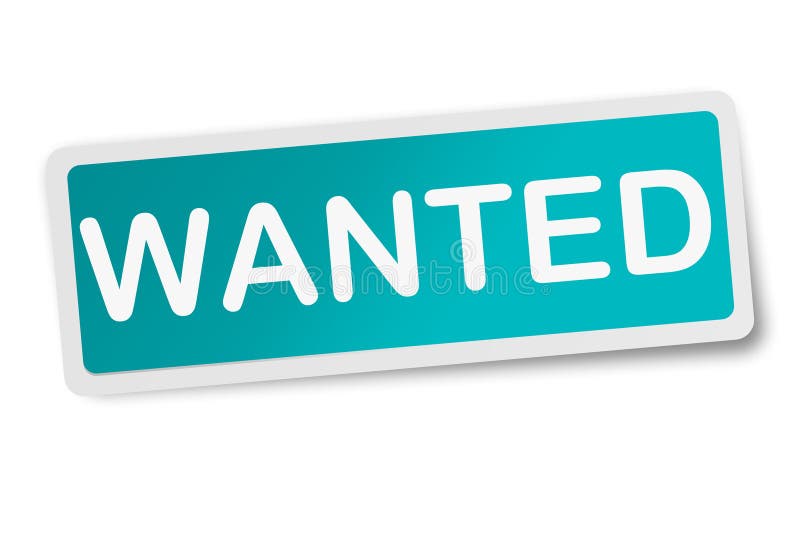 Wanted Square Sticker Isolated on White Stock Illustration ...