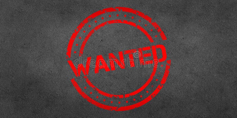 Wanted Stamp on Dark Gray Background Stock Illustration - Illustration ...