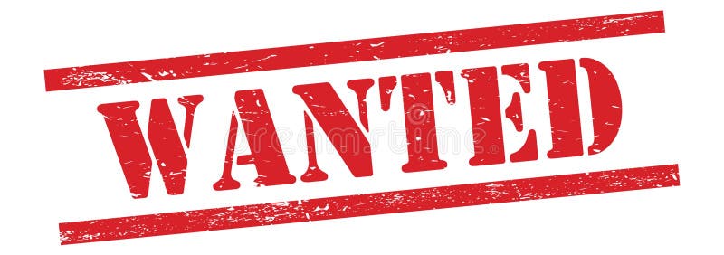 WANTED Text on Red Grungy Lines Stamp Stock Illustration - Illustration ...