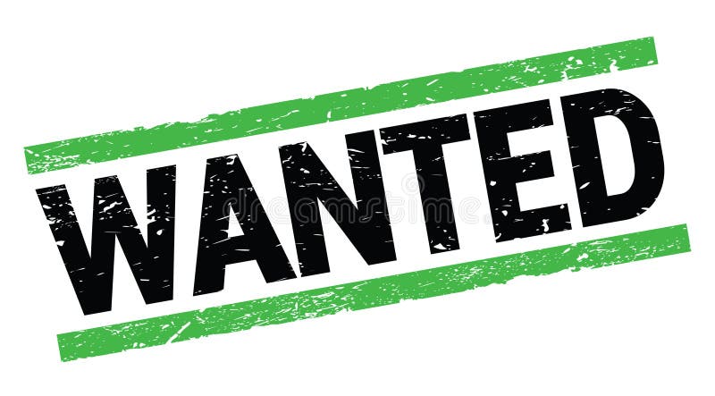 WANTED Text on Green Rectangle Stamp Sign Stock Illustration ...