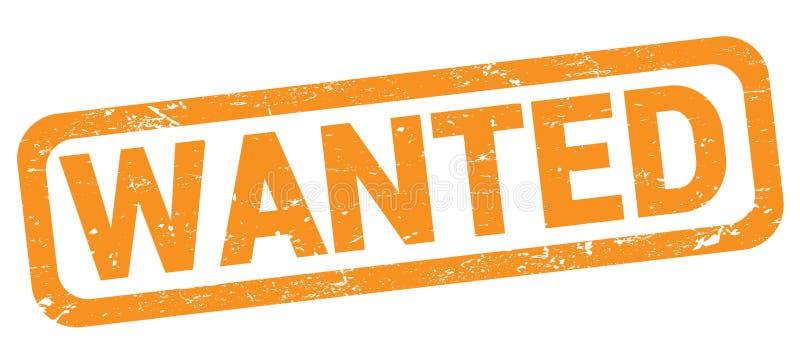 WANTED Text Written on Orange Rectangle Stamp Stock Illustration ...