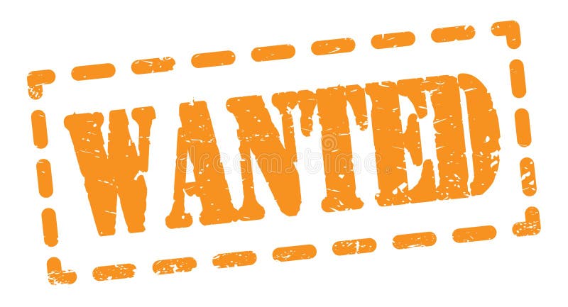 WANTED Text Written on Orange Stamp Sign Stock Illustration ...