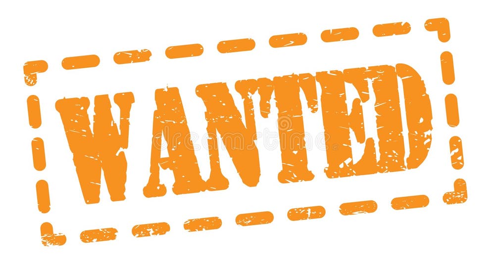 WANTED Text Written on Orange Stamp Sign Stock Illustration ...