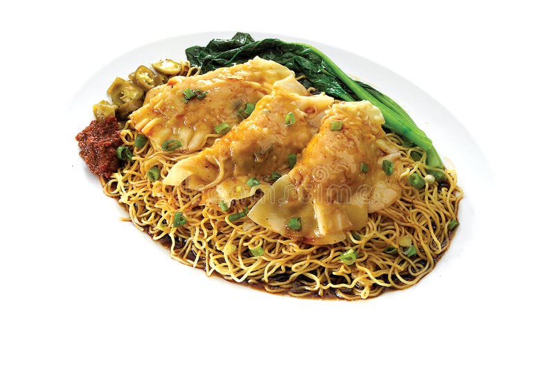 Wanton Mee Noodle Dumpling Dry Stock Photo - Image of charsiew, noodle ...