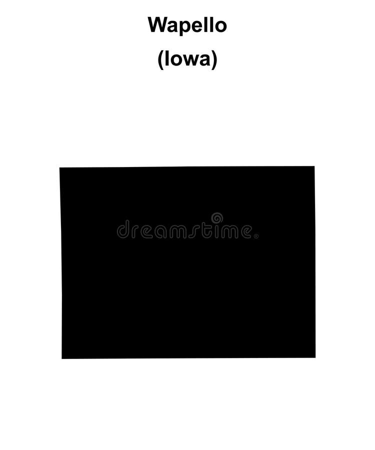 Wapello outline map stock illustration. Illustration of counties ...