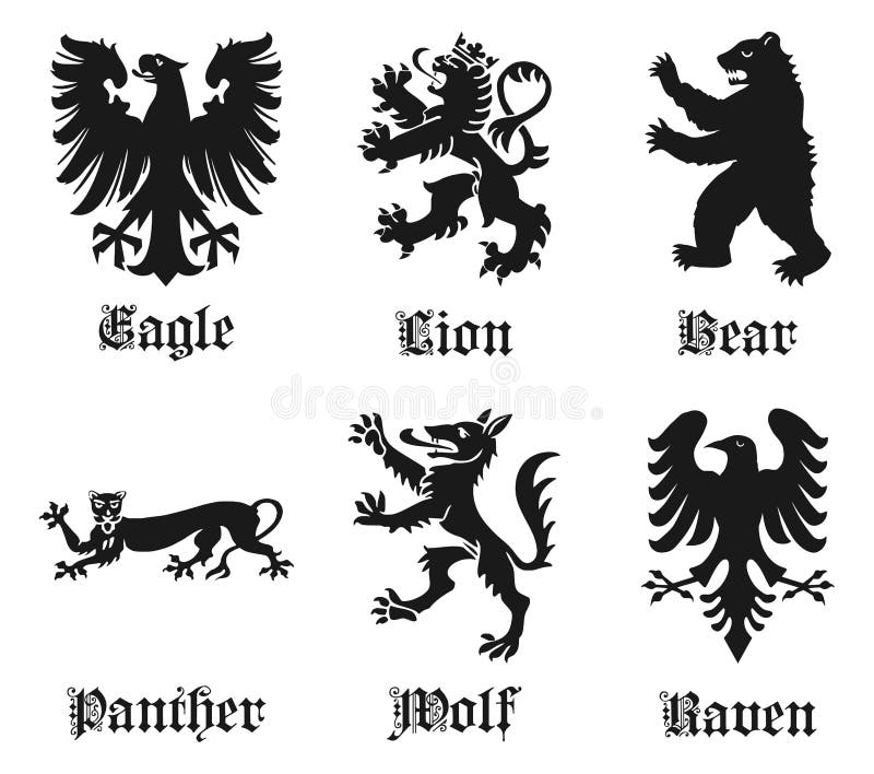 Vector Tierembleme Und Ikonen In Der Flachen Art Vektor Abbildung ...