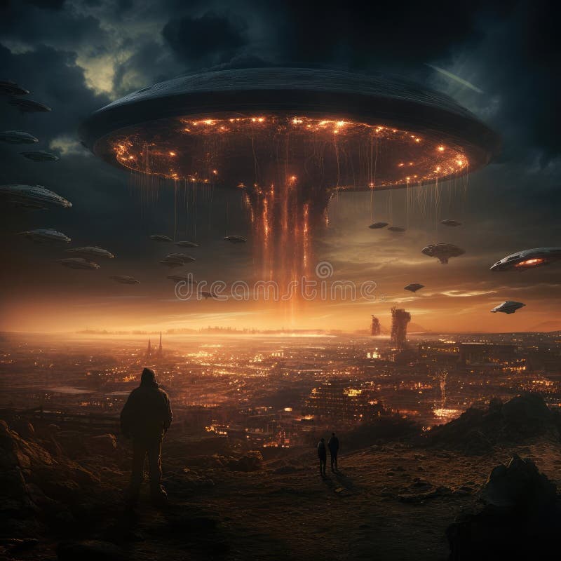 War with aliens stock illustration. Illustration of technology - 286039098