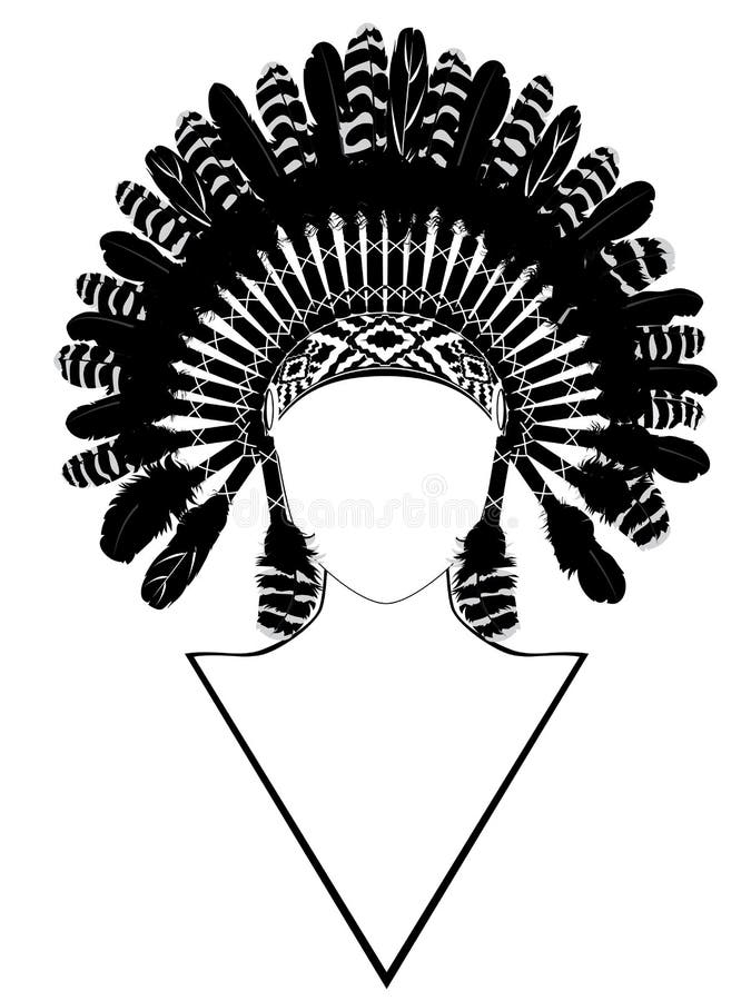 Tribal man in war bonnet stock vector. Illustration of aboriginal ...