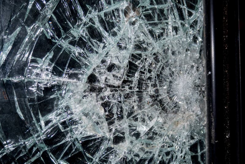 War Bullet Broken Glass Window Stock Image - Image of macro, bullet ...
