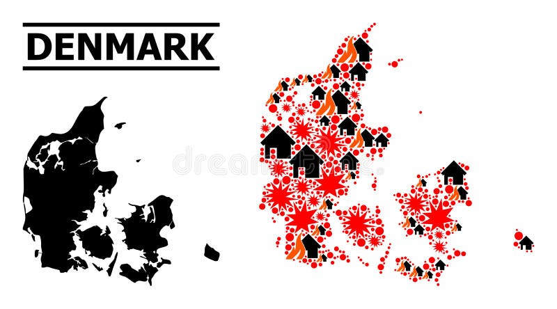 War Collage Map of Denmark stock vector. Illustration of abstraction ...