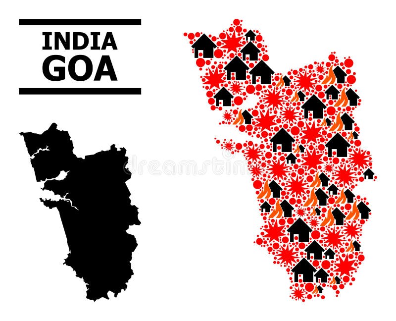 War Collage Map of Goa State Stock Vector - Illustration of indian ...