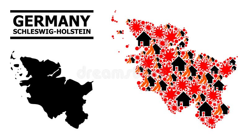 War Collage Map of Schleswig-Holstein State Stock Vector - Illustration ...