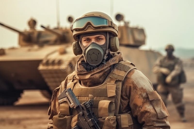 War Concept. a Bearded Soldier in a Special Forces Uniform Fighting an ...