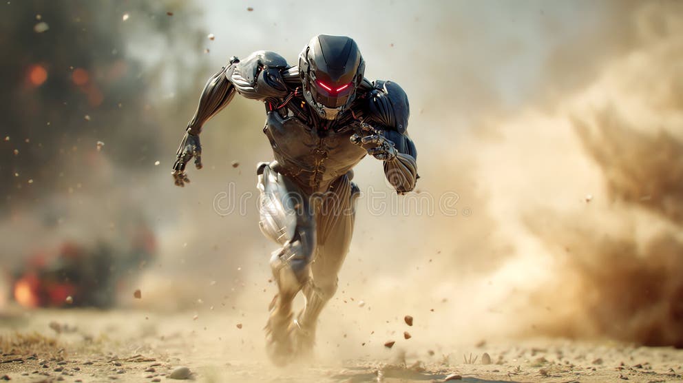 War cyborg, AI generated stock illustration. Illustration of mechanical ...