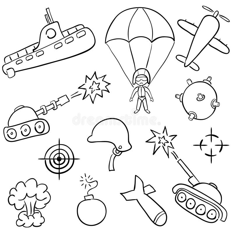 War doodles stock vector. Illustration of fight, doodle - 22927800
