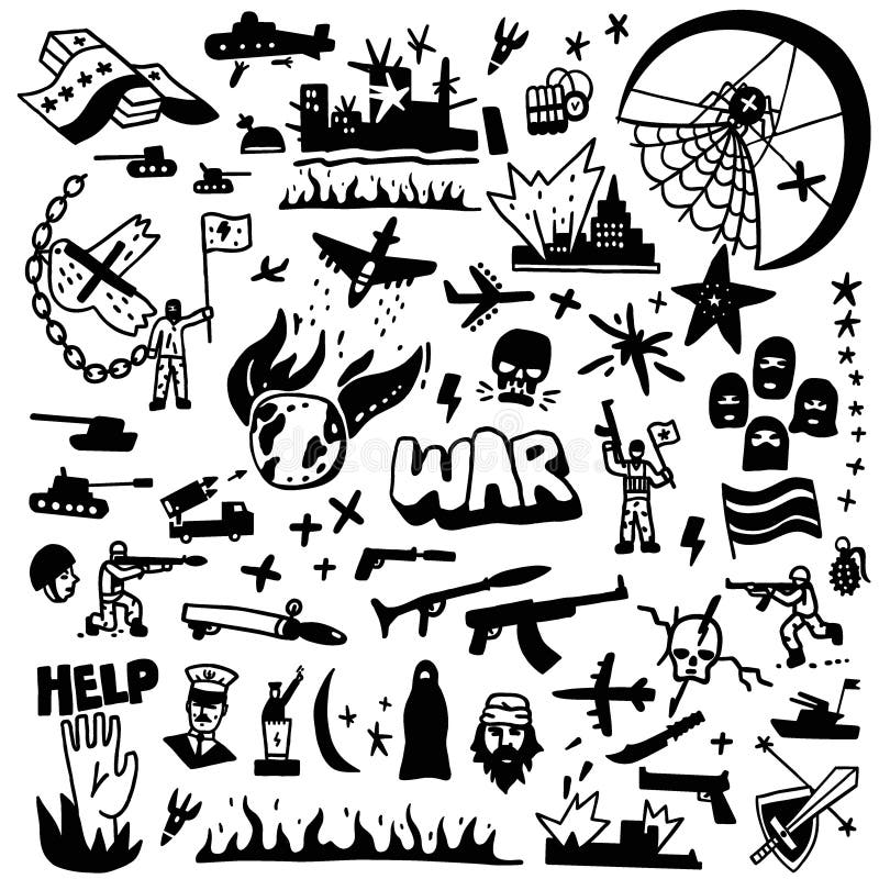 War doodles stock vector. Illustration of fight, doodle - 22927800