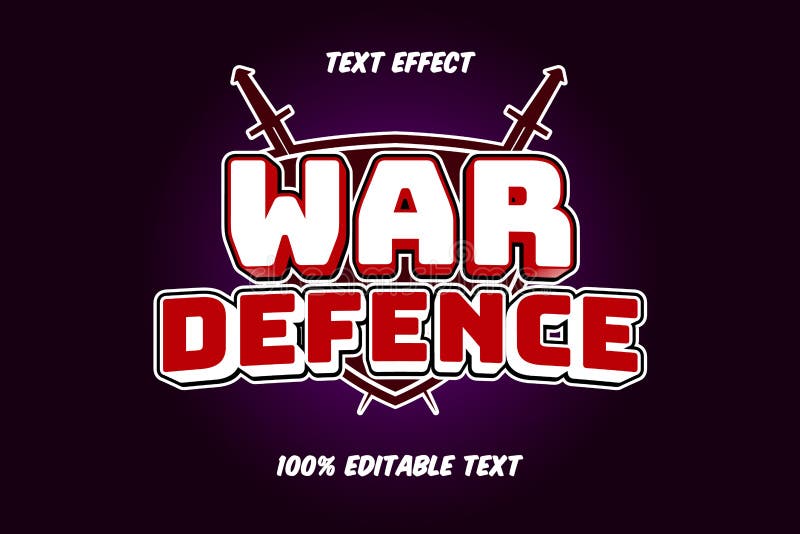 War Editable Text Effect Red and White Color Stock Vector ...
