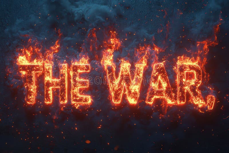 The War a Fiery Text Illustration Crafted for Impactful and Compelling ...
