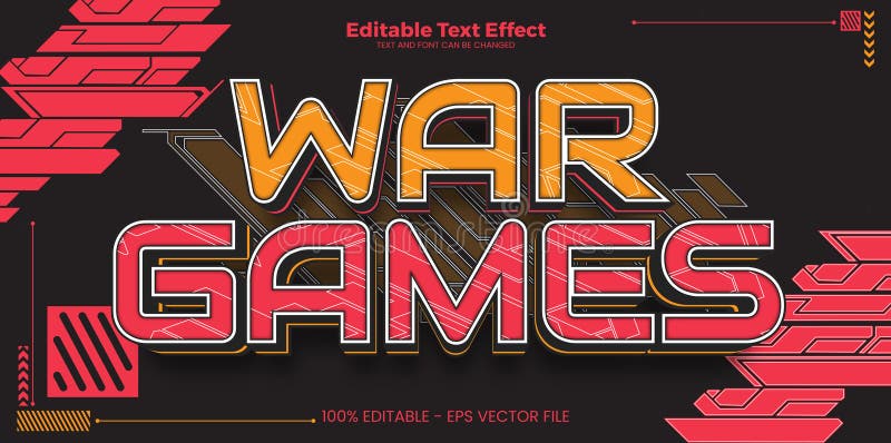 War Games Editable Text Effect in Modern Cyber Trend Style Stock Vector ...