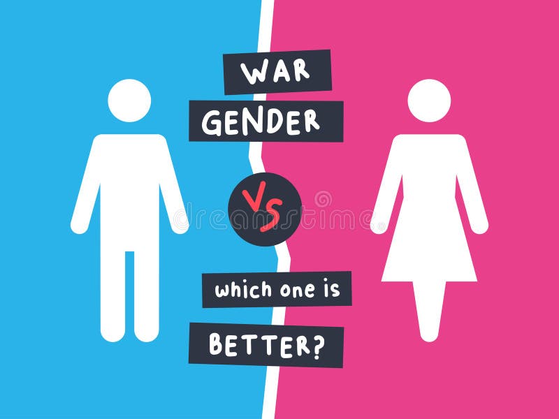 The War Gender between Male and Female. Isolated Vector Illustration ...